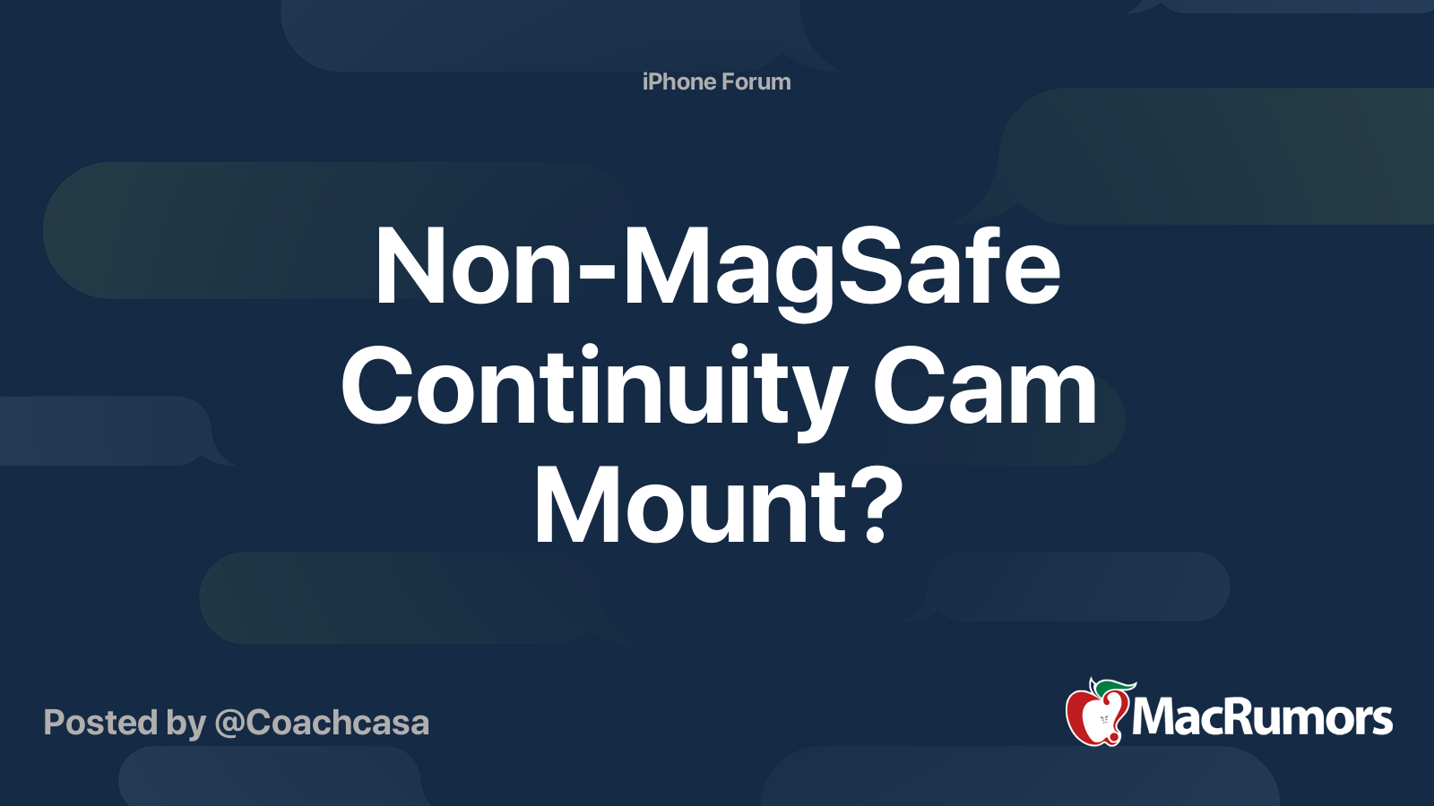 Non-MagSafe Continuity Cam Mount? | MacRumors Forums