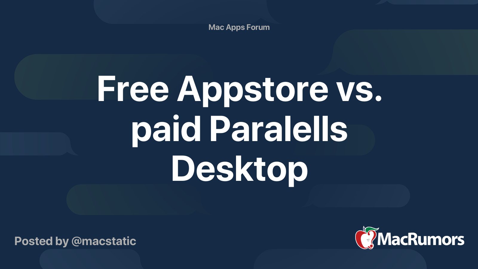 Free Appstore vs. paid Paralells Desktop | MacRumors Forums