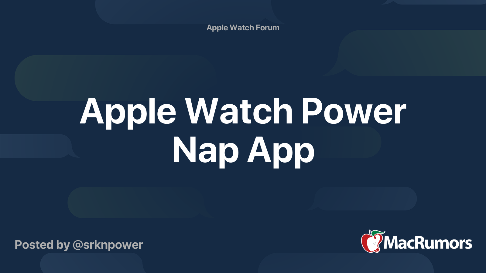 Apple Watch Power Nap App | MacRumors Forums