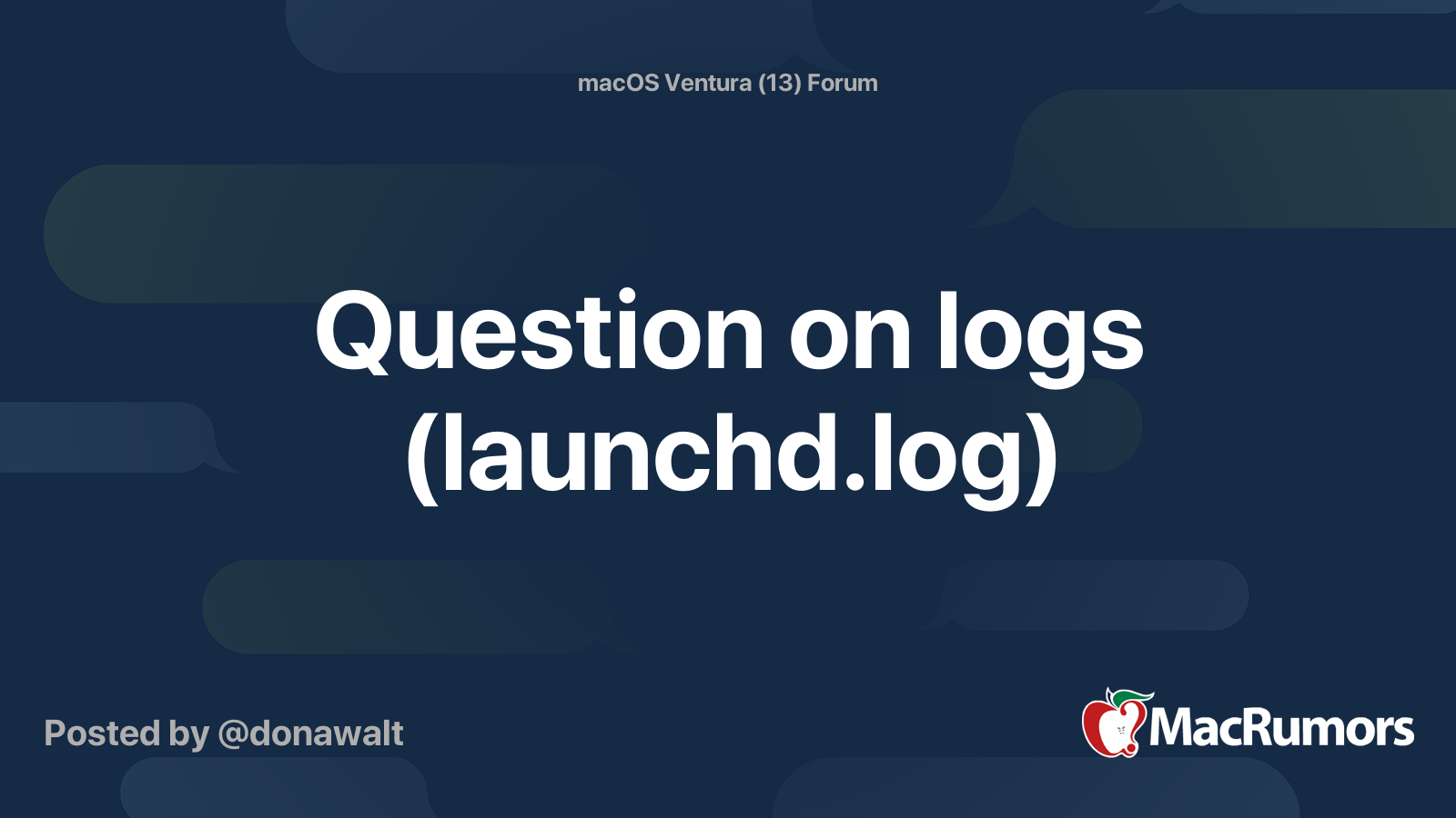 Question on logs (launchd.log) | MacRumors Forums