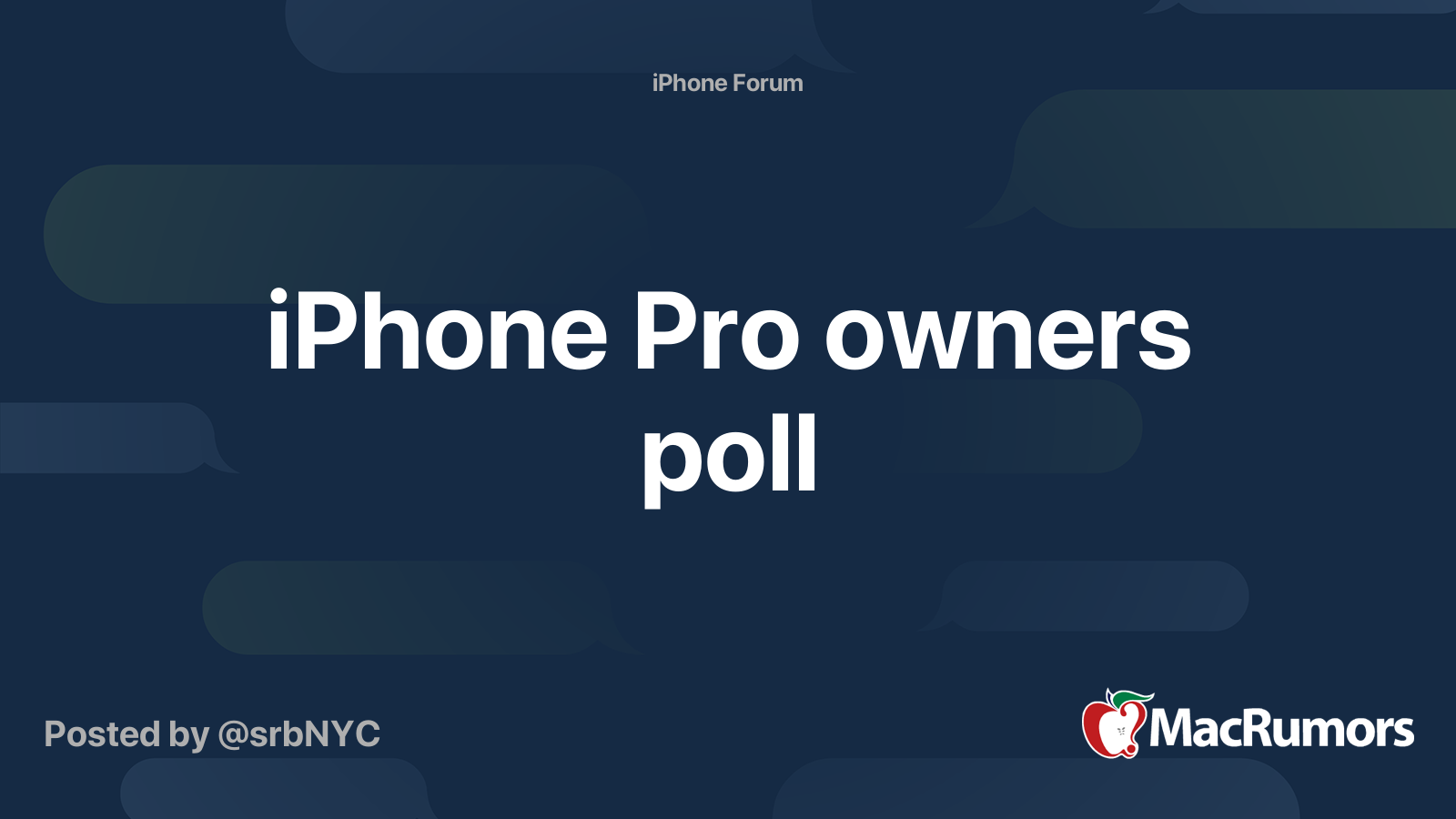 iPhone Pro owners poll | MacRumors Forums