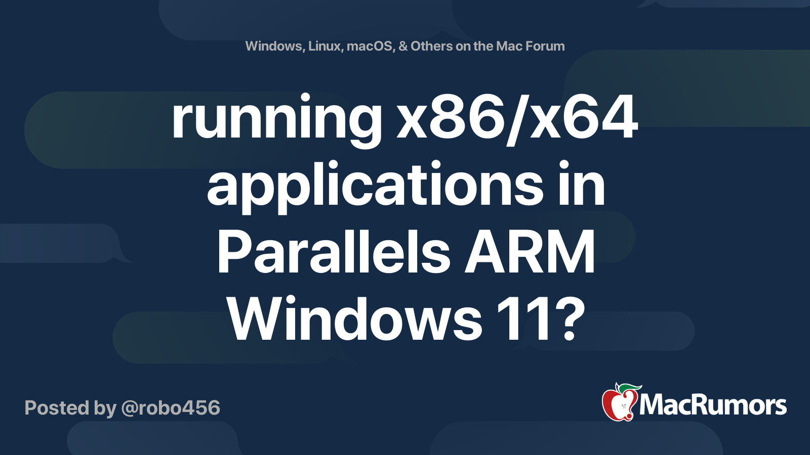 running x86/x64 applications in Parallels ARM Windows 11? | MacRumors Forums