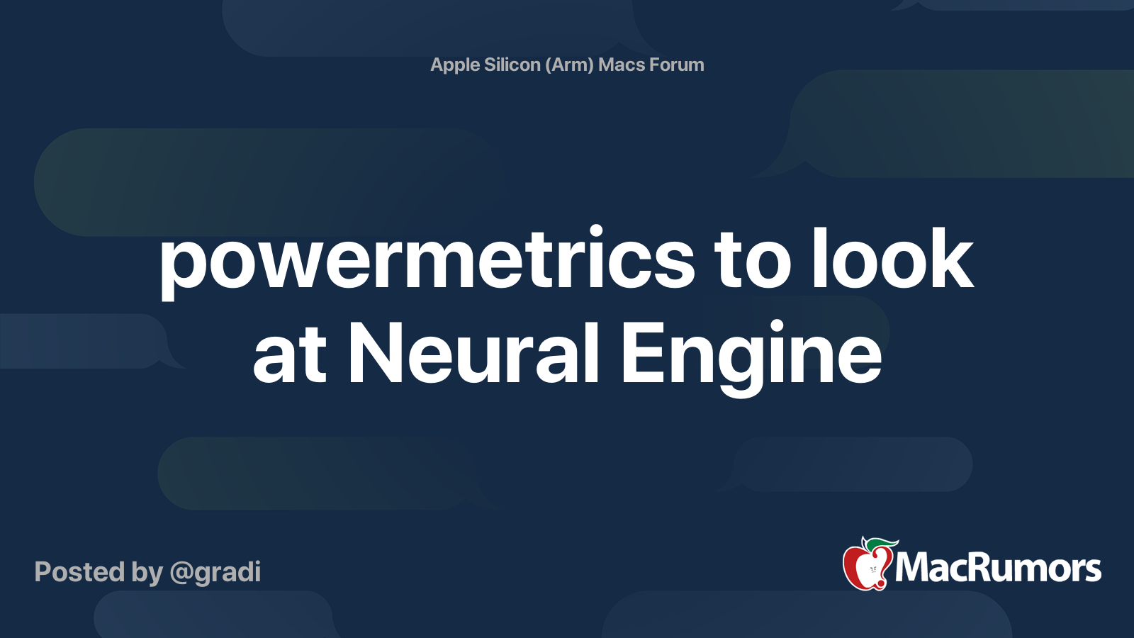 powermetrics to look at Neural Engine | MacRumors Forums