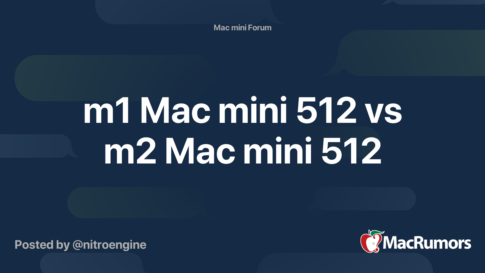 m1 Mac mini 512 vs m2 Mac mini 512 | MacRumors Forums