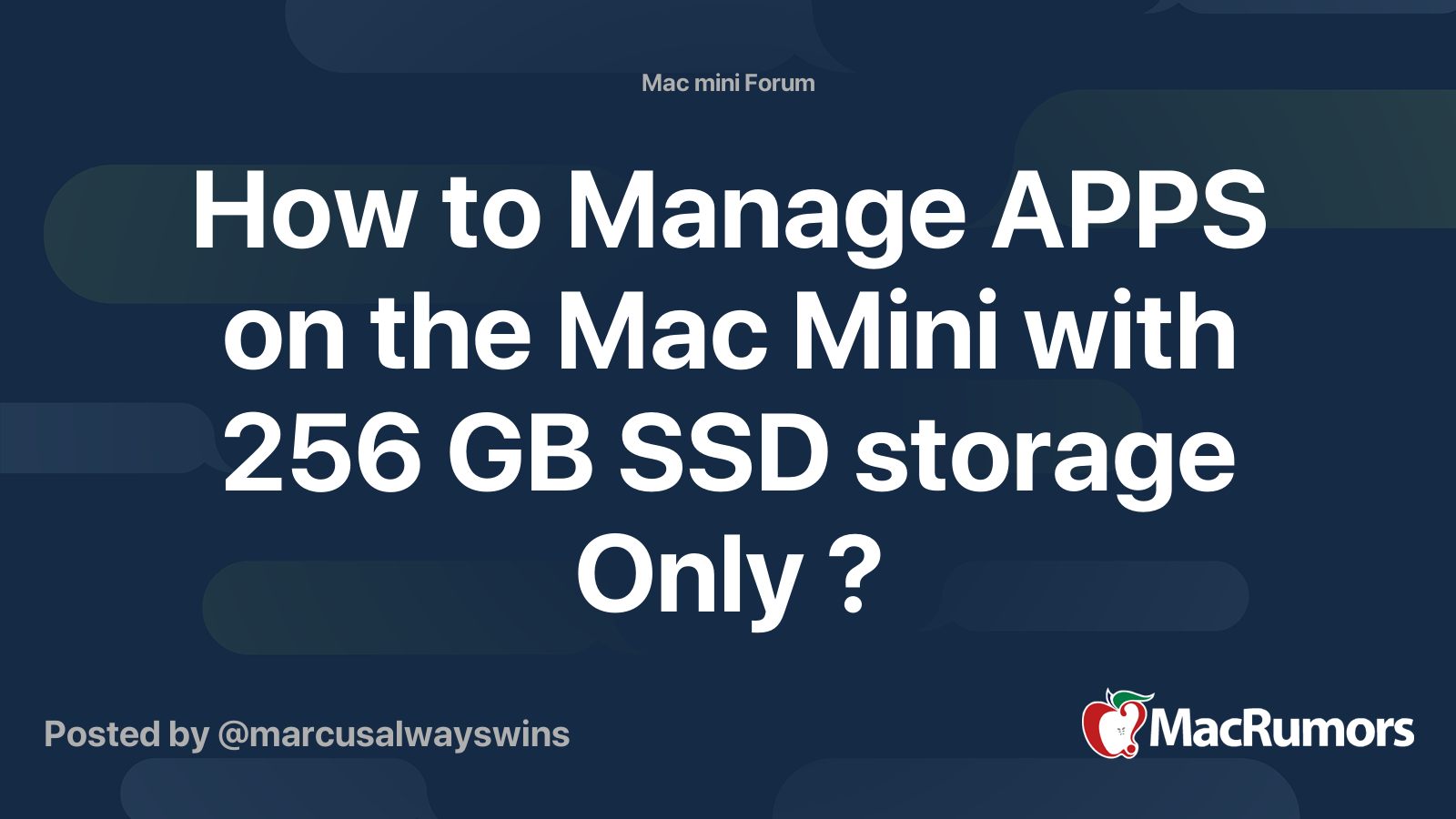 How to Manage APPS on the Mac Mini with 256 GB SSD storage Only ...