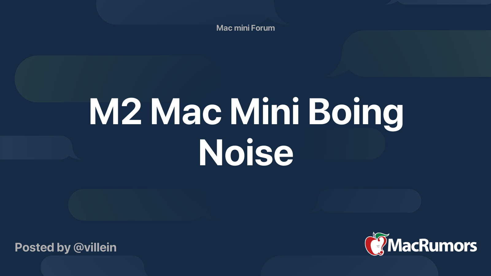 M2 Mac Mini Boing Noise | MacRumors Forums