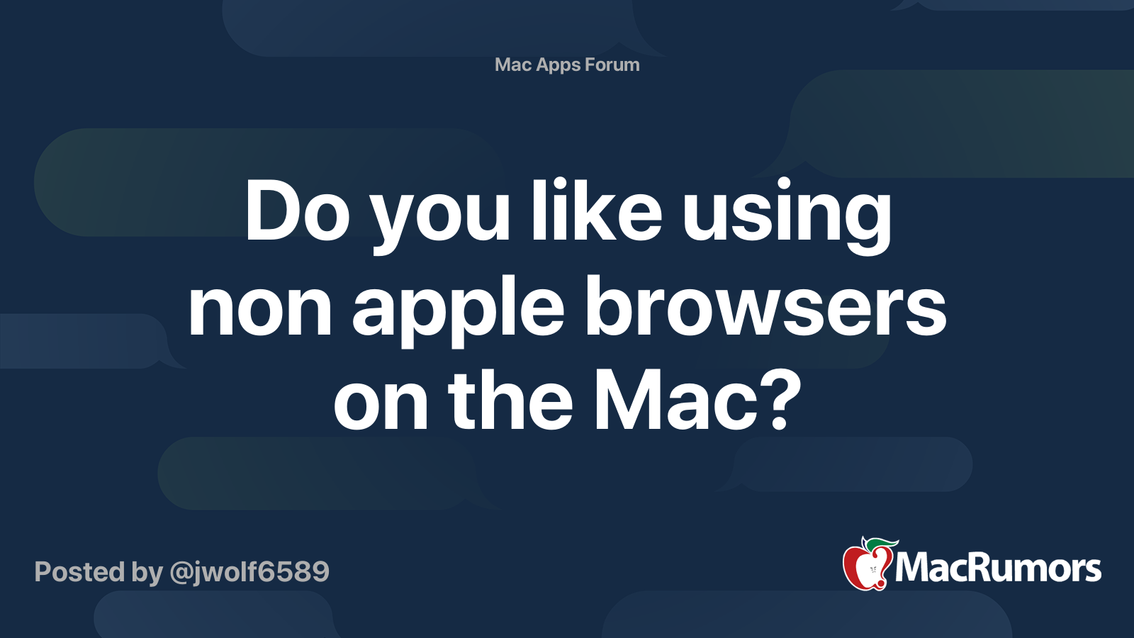 Do you like using non apple browsers on the Mac? | MacRumors Forums