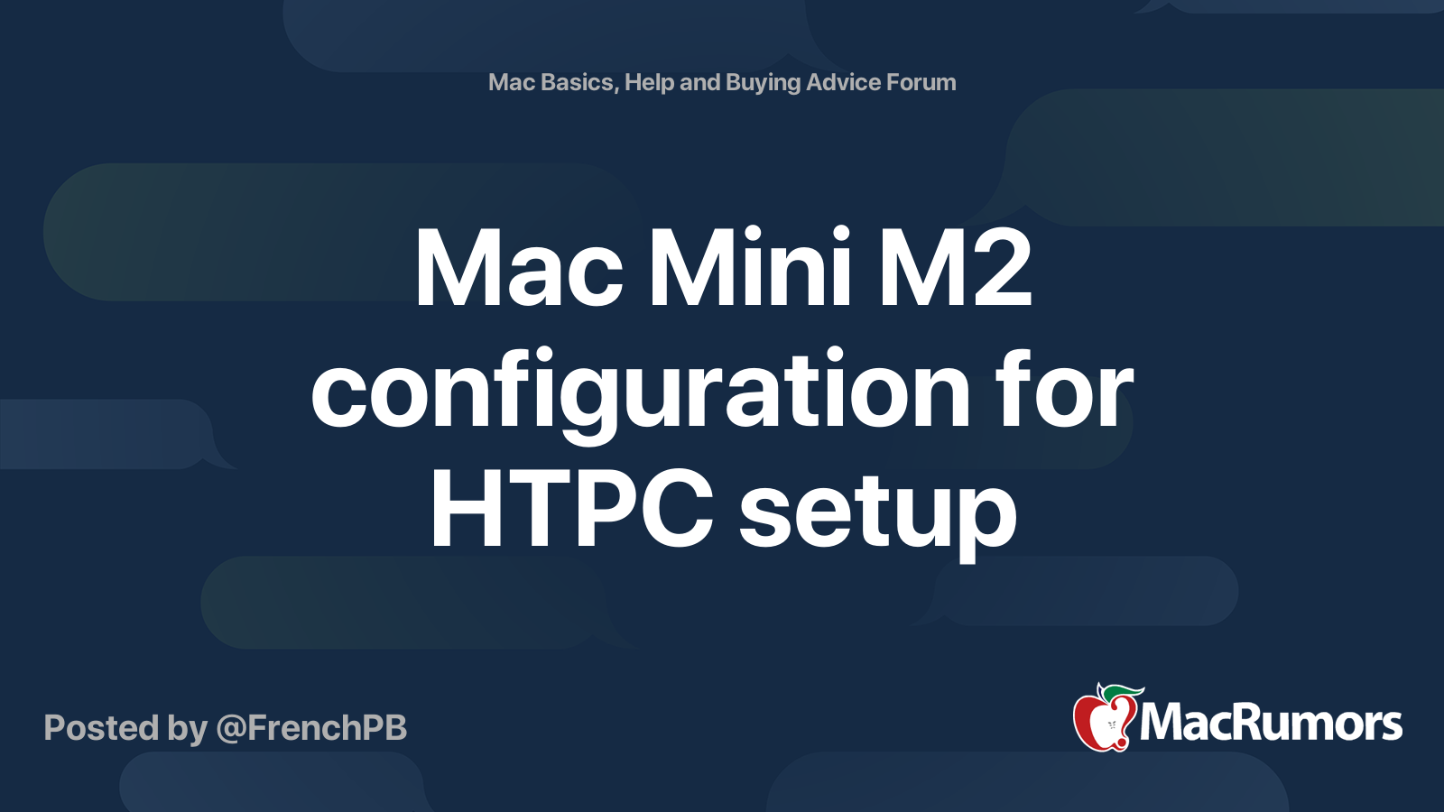 Mac Mini M2 configuration for HTPC setup | MacRumors Forums