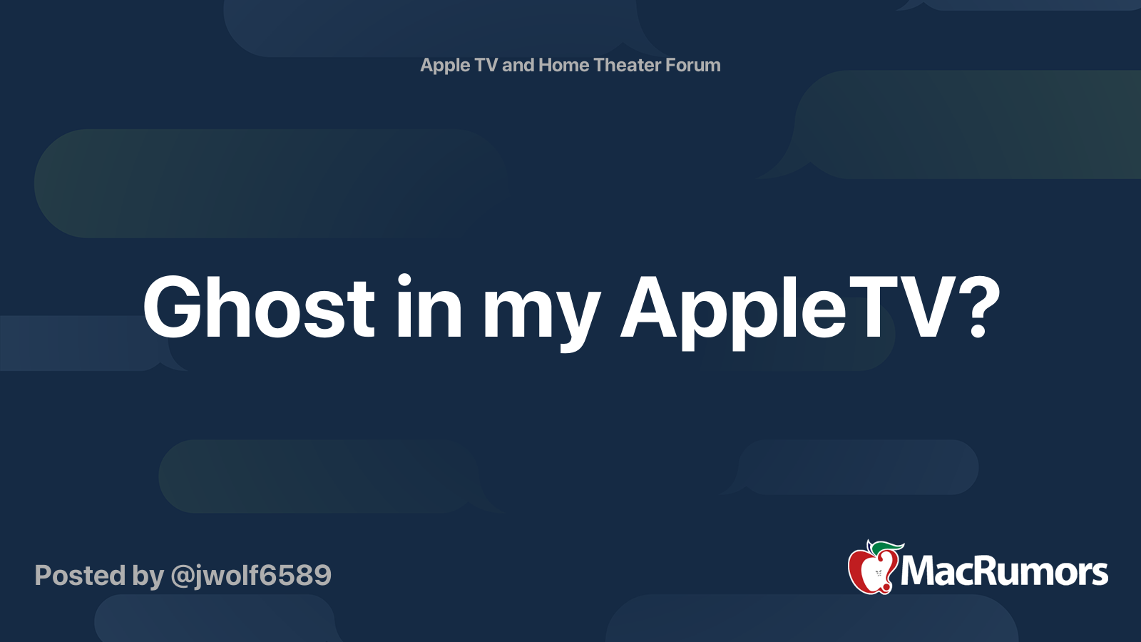 Ghost in my AppleTV? | MacRumors Forums