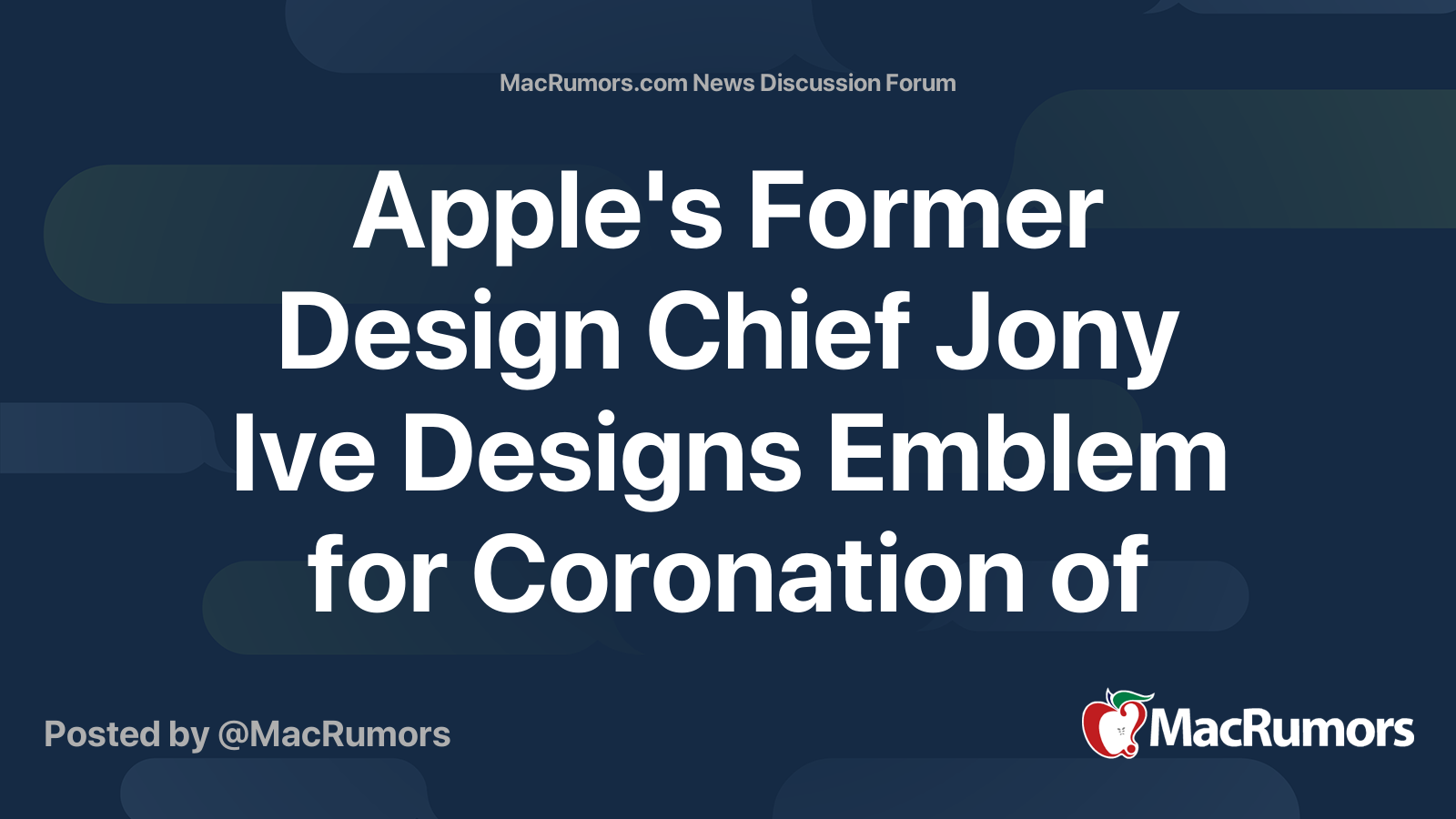 Apple's Former Design Chief Jony Ive Designs Emblem for Coronation of ...