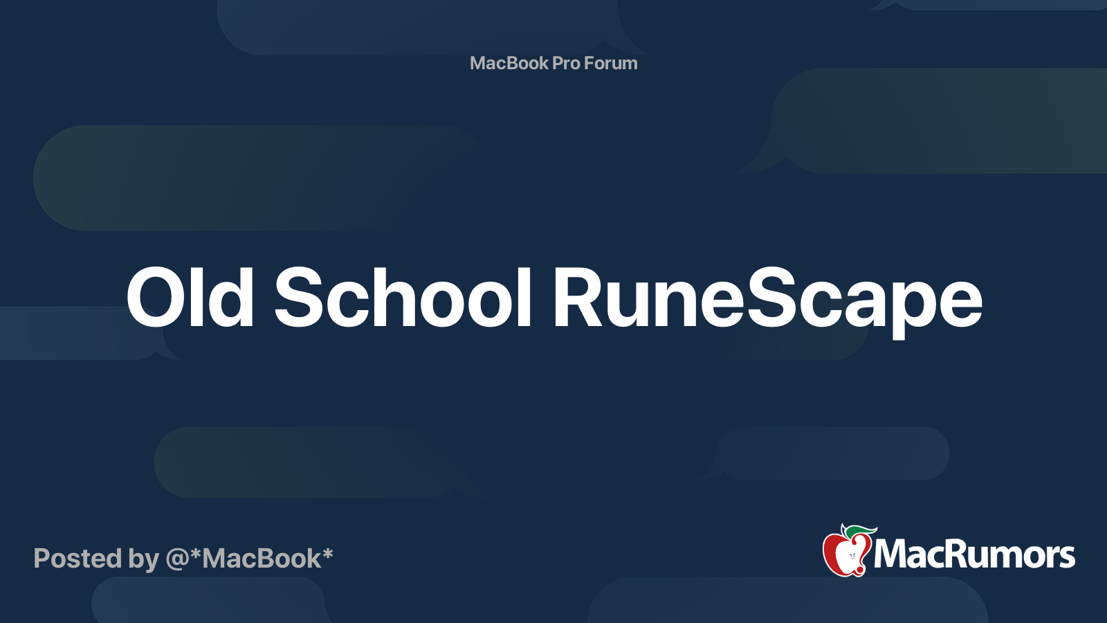 Old School RuneScape | MacRumors Forums