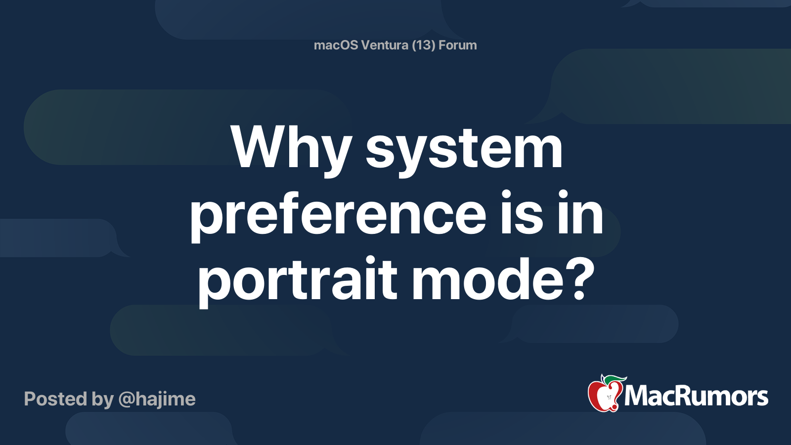 Why system preference is in portrait mode? | MacRumors Forums