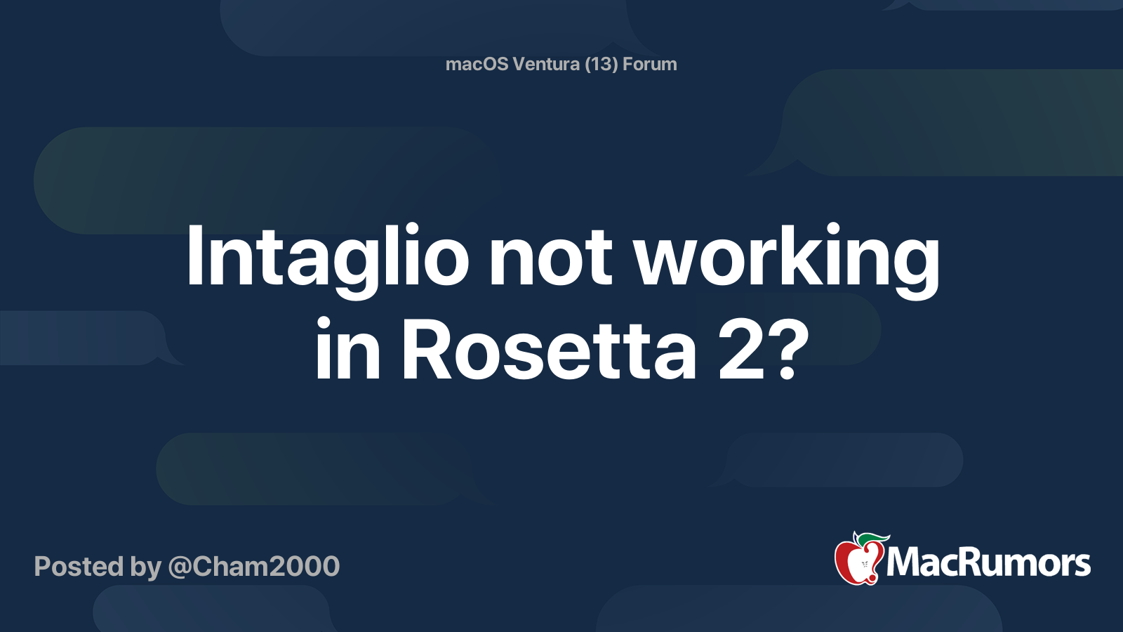 Intaglio not working in Rosetta 2? | MacRumors Forums