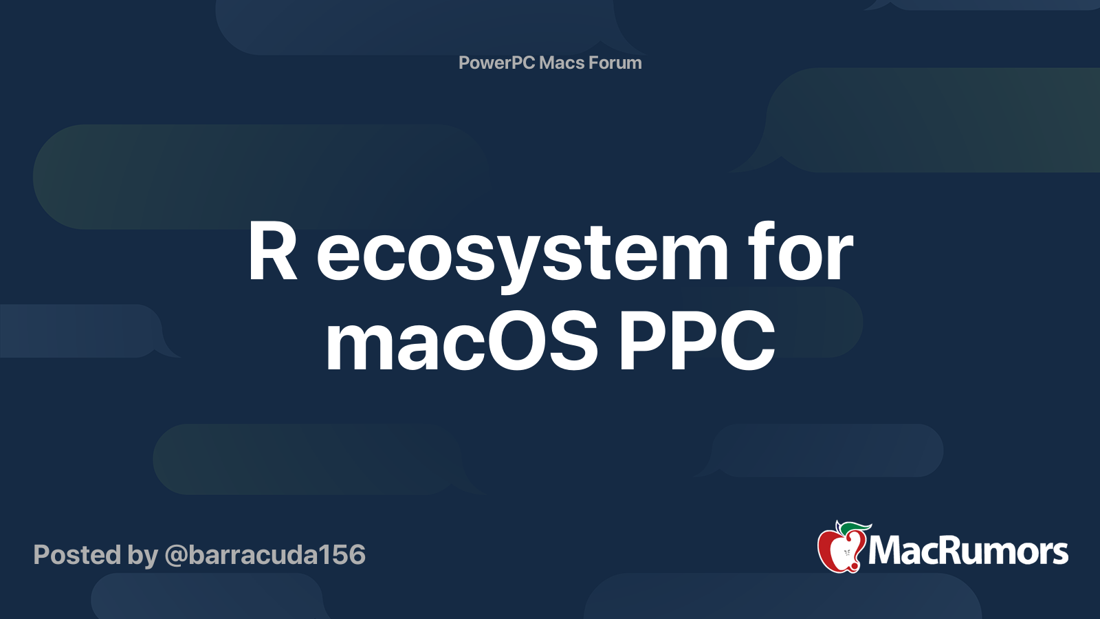 R ecosystem for macOS PPC | MacRumors Forums