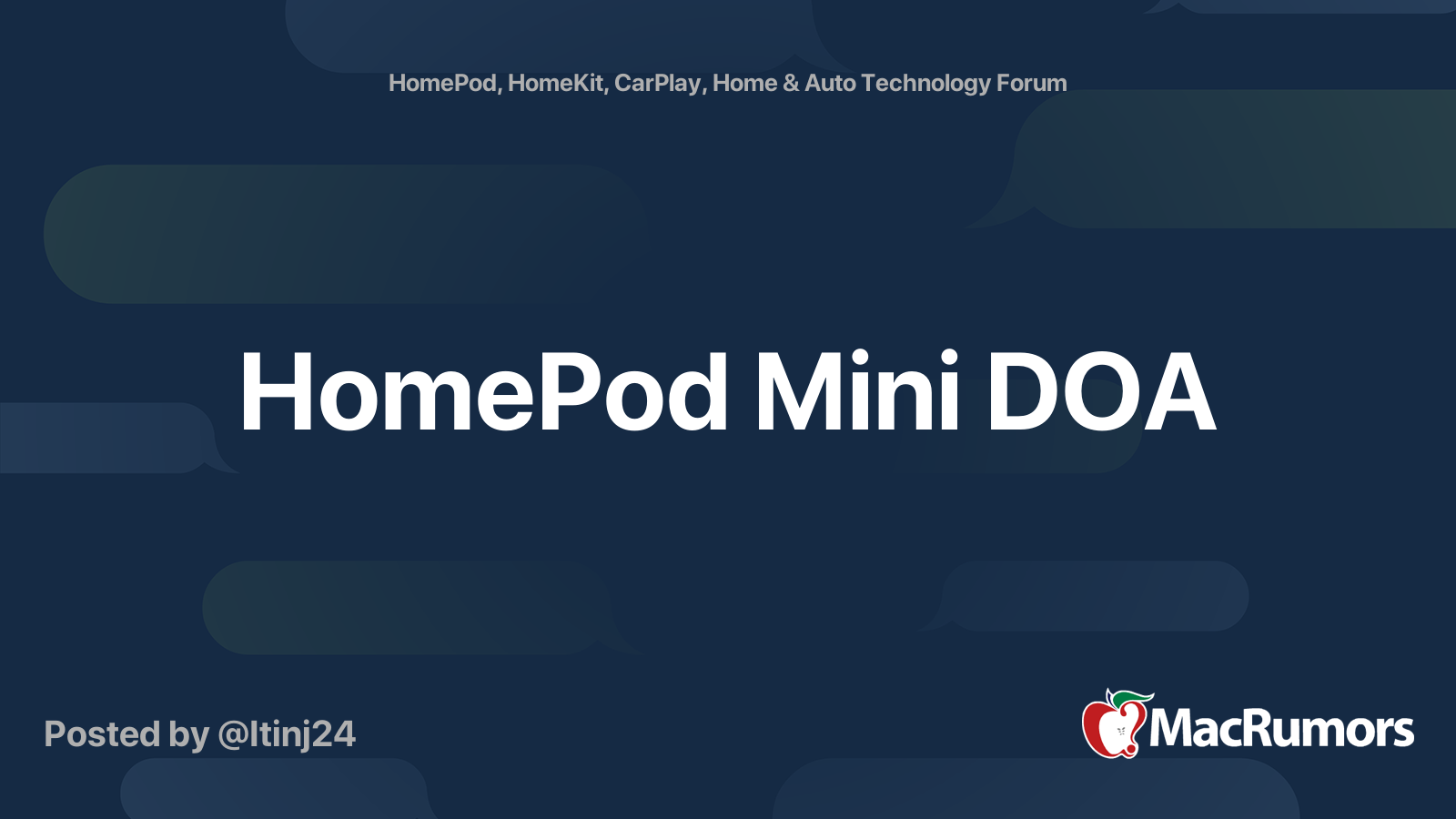 HomePod Mini DOA | MacRumors Forums