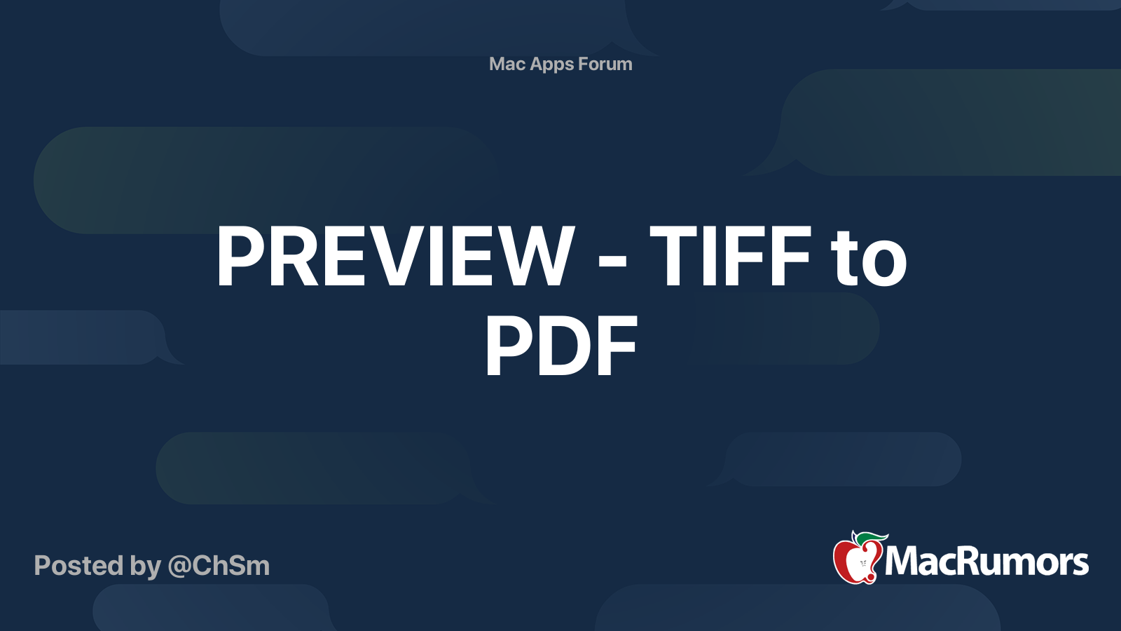 PREVIEW - TIFF to PDF | MacRumors Forums