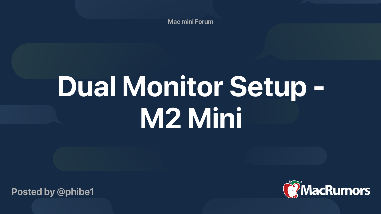 Dual Monitor Setup - M2 Mini | MacRumors Forums