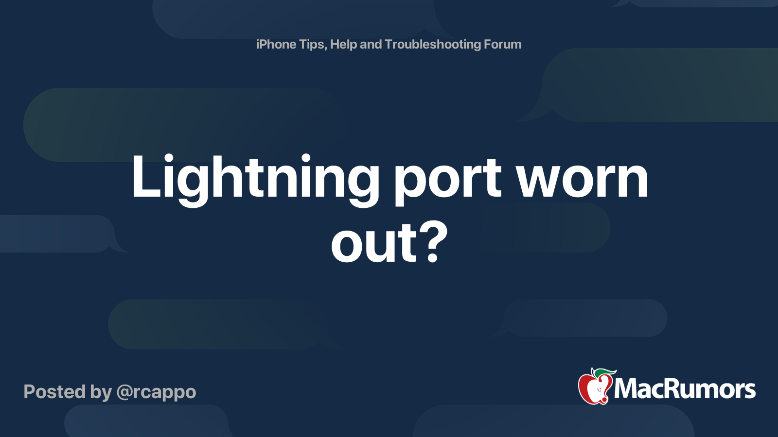 Lightning port worn out? | MacRumors Forums
