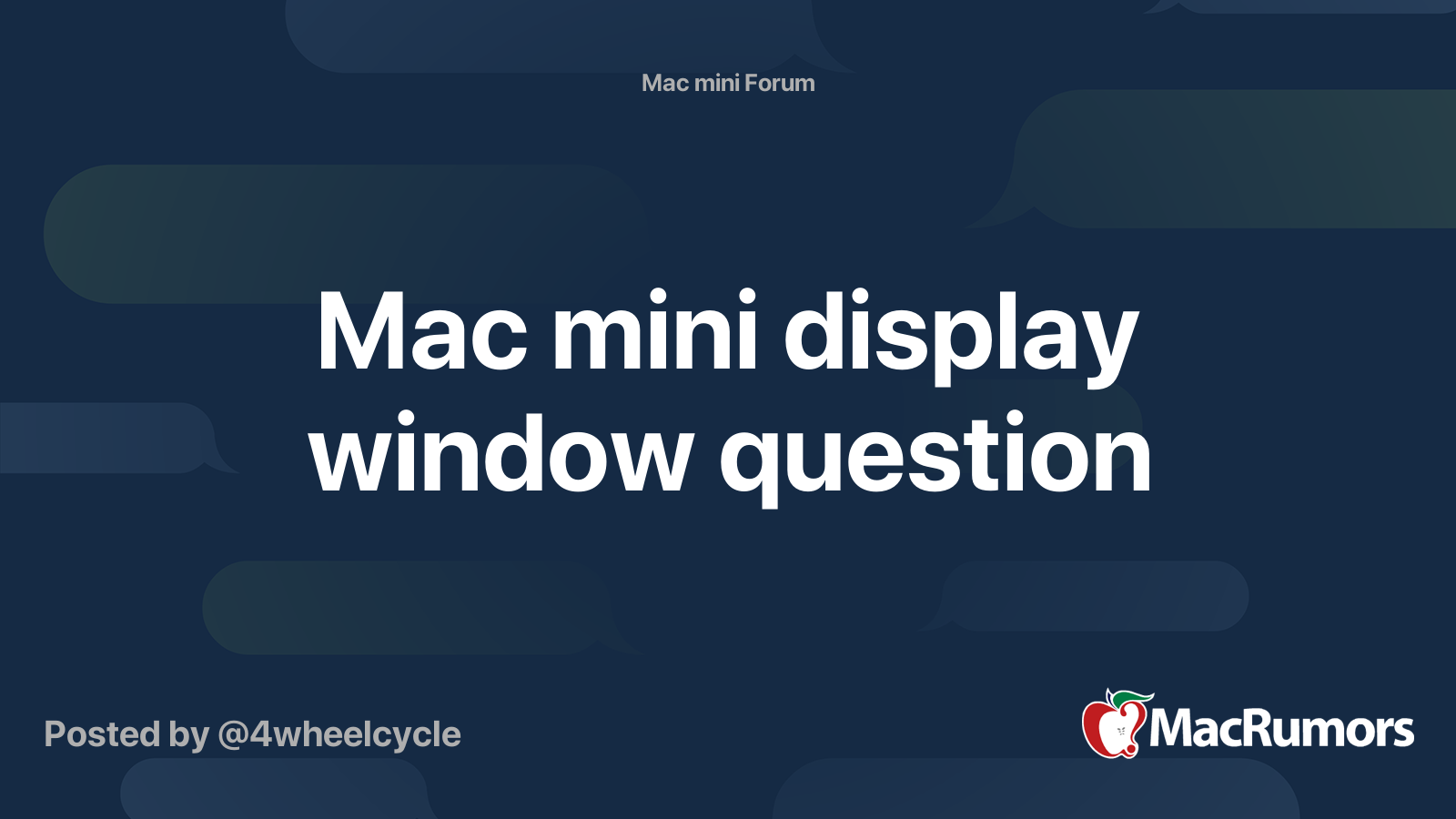Mac mini display window question | MacRumors Forums