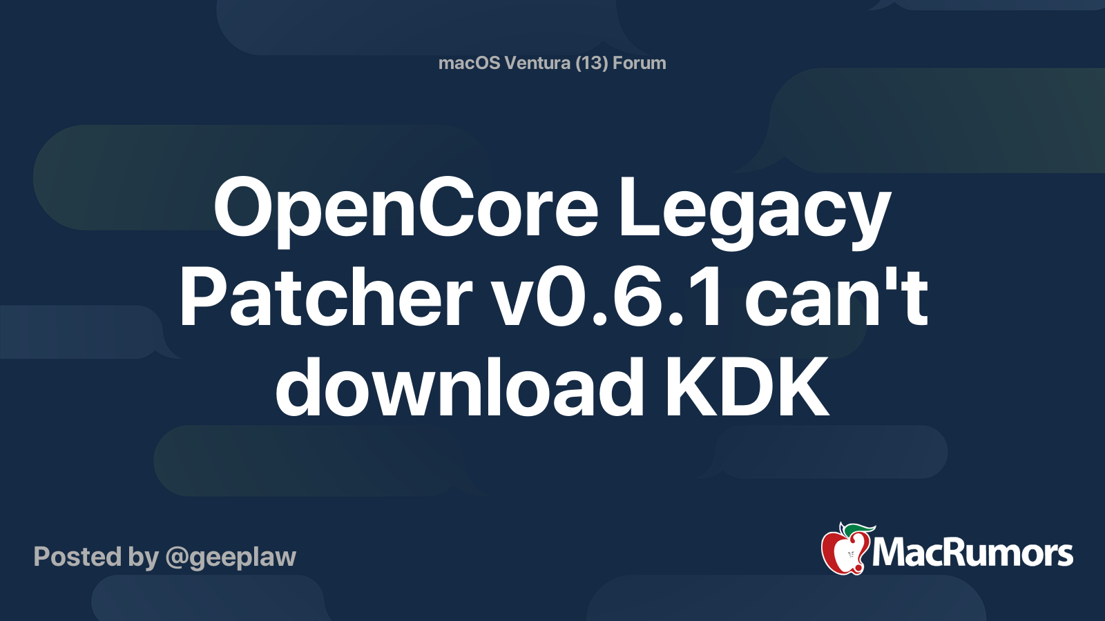 OpenCore Legacy Patcher v0.6.1 can't download KDK | MacRumors Forums