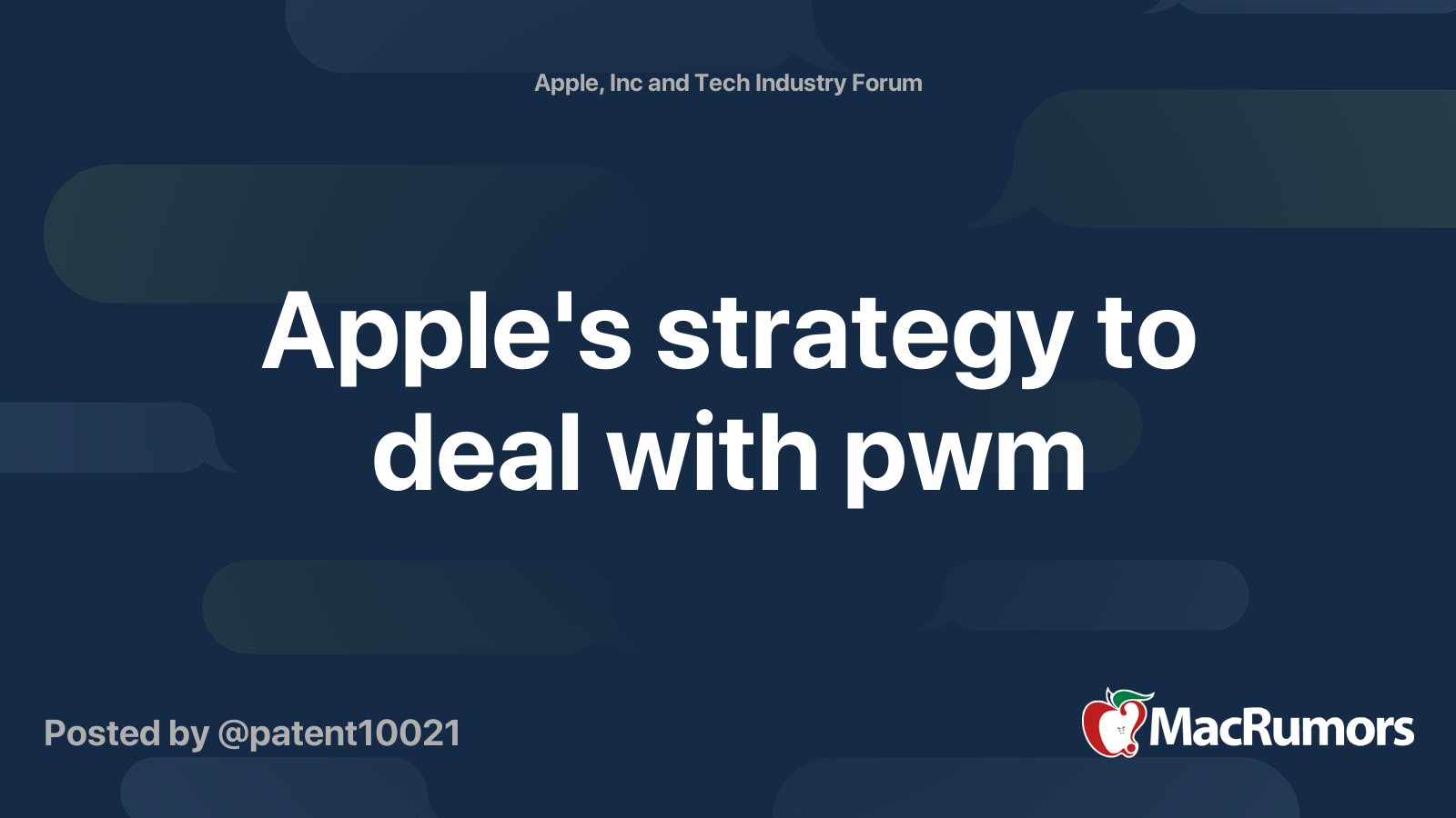 Apple's strategy to deal with pwm | MacRumors Forums