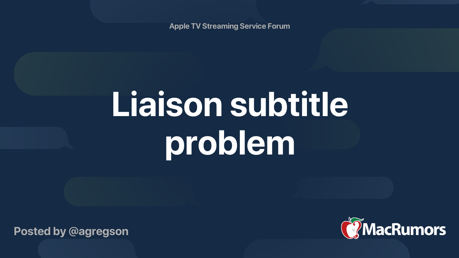 Liaison subtitle problem | MacRumors Forums