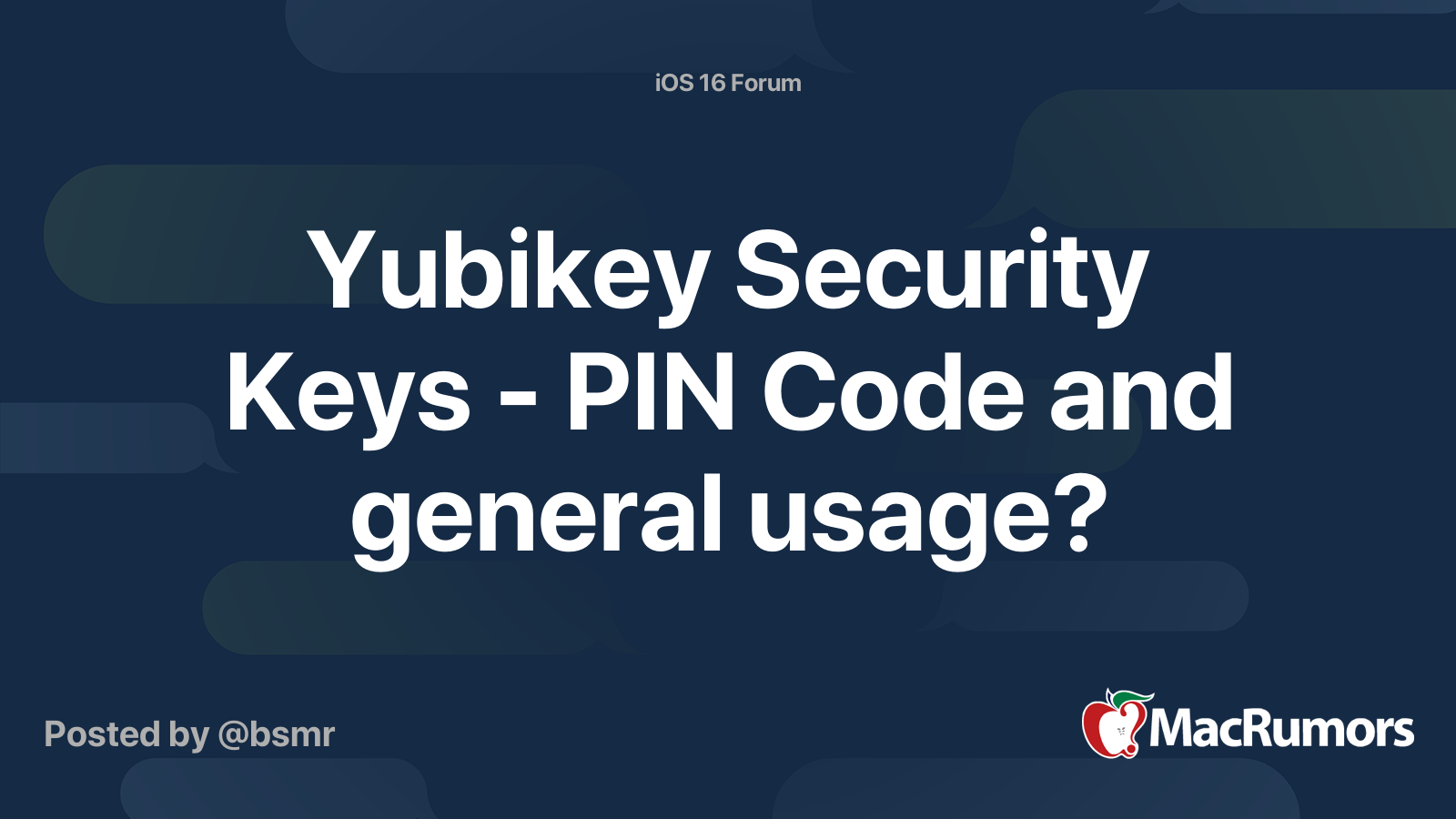 Yubikey Security Keys Pin Code And General Usage Macrumors Forums