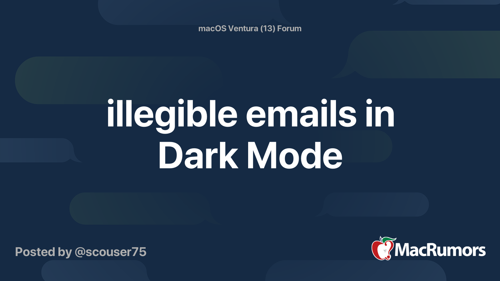 illegible emails in Dark Mode | MacRumors Forums