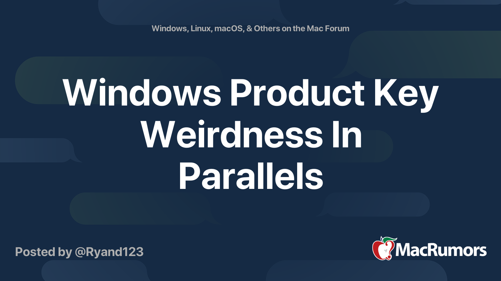 Windows Product Key Weirdness In Parallels | MacRumors Forums
