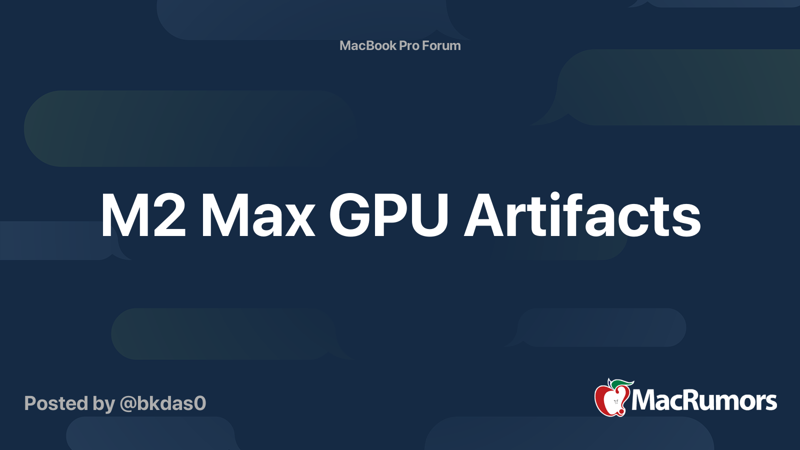 M2 Max GPU Artifacts | MacRumors Forums