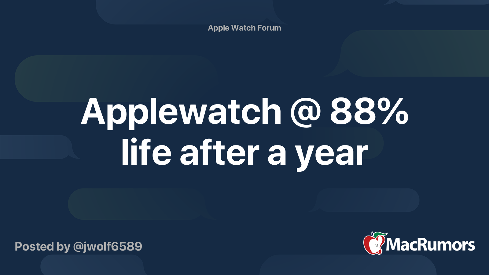 Applewatch @ 88% life after a year | MacRumors Forums