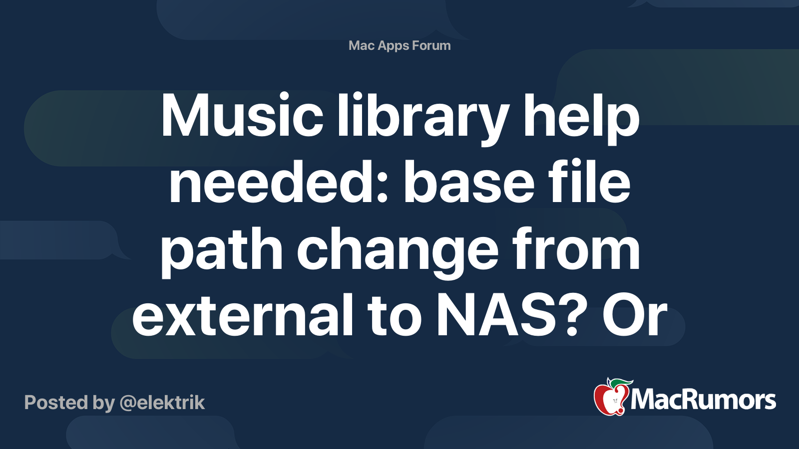 Music library help needed: base file path change from external to NAS ...