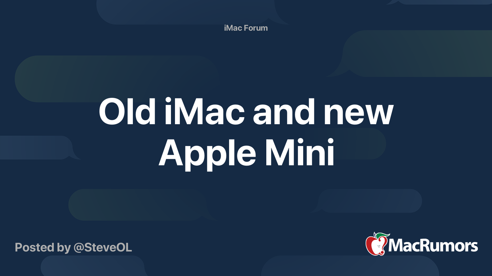 Old iMac and new Apple Mini | MacRumors Forums