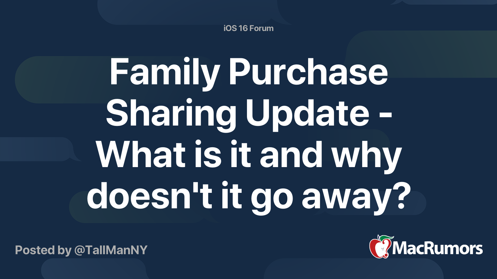 Family Purchase Sharing Update - What is it and why doesn't it go away ...