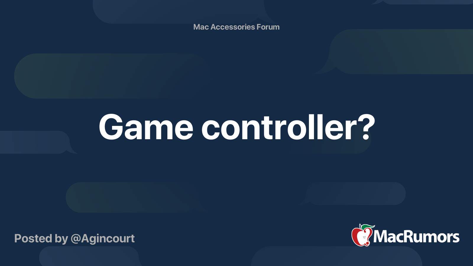 Game controller? | MacRumors Forums