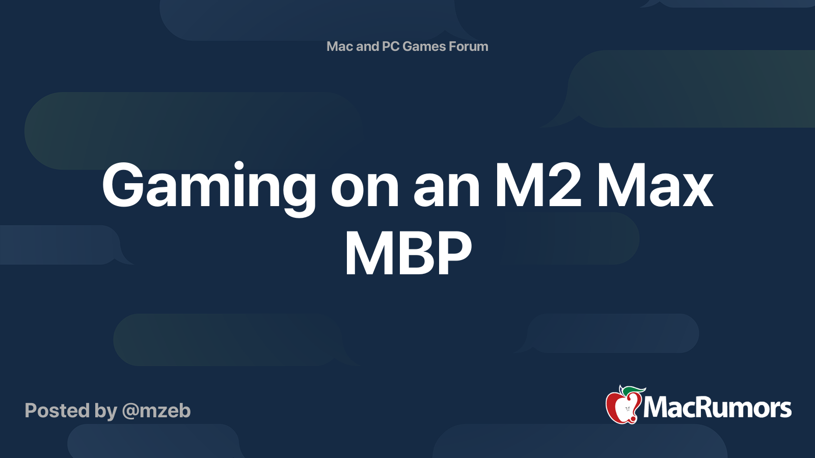 Gaming on an M2 Max MBP | MacRumors Forums