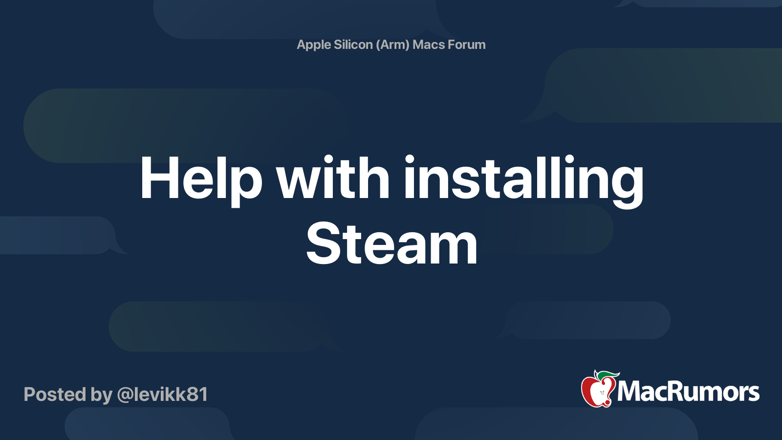 Help with installing Steam | MacRumors Forums
