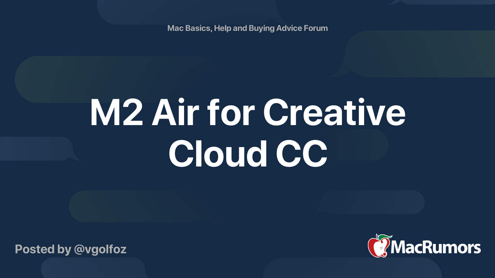 M2 Air for Creative Cloud CC | MacRumors Forums