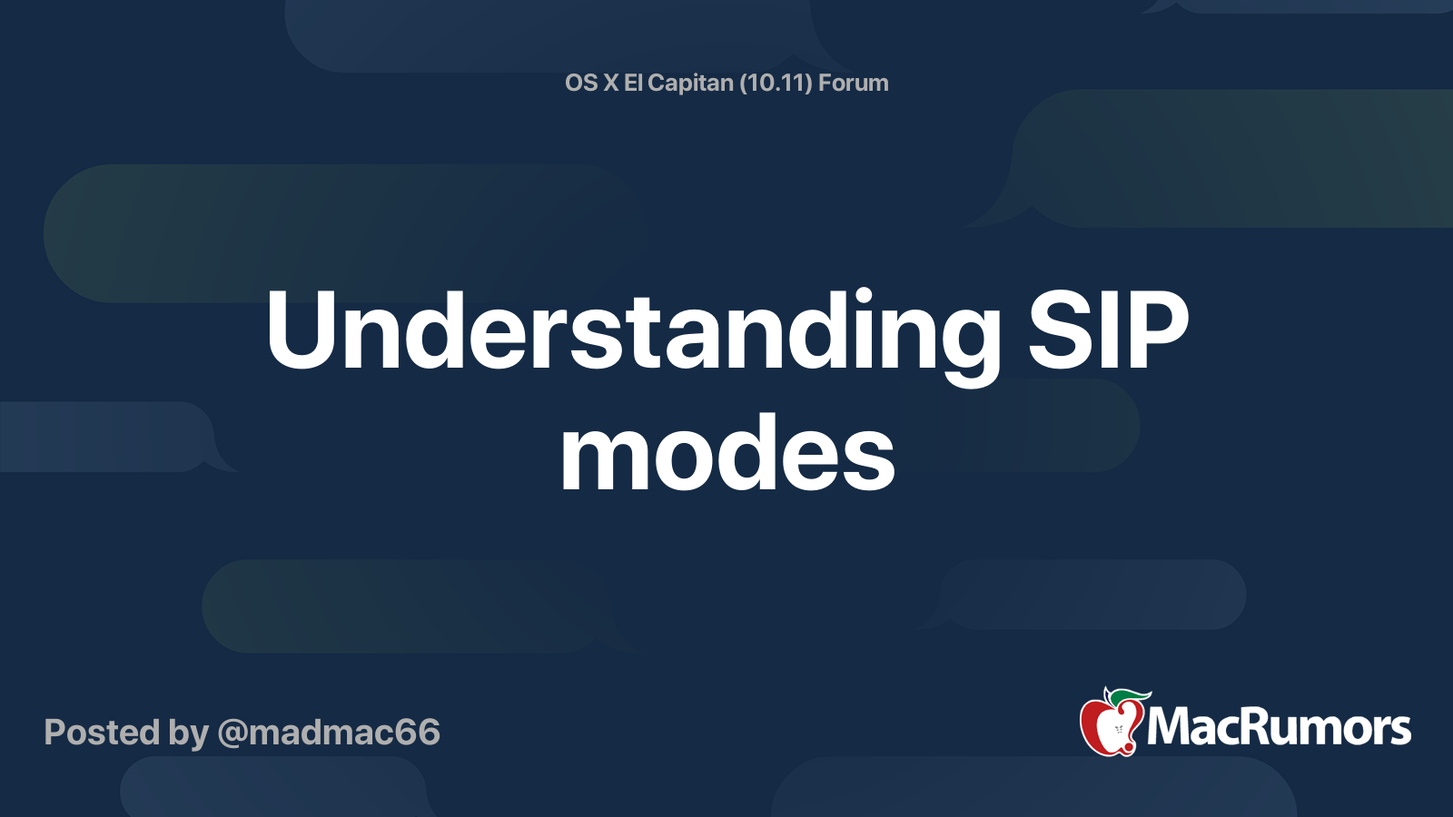 Understanding SIP modes | MacRumors Forums
