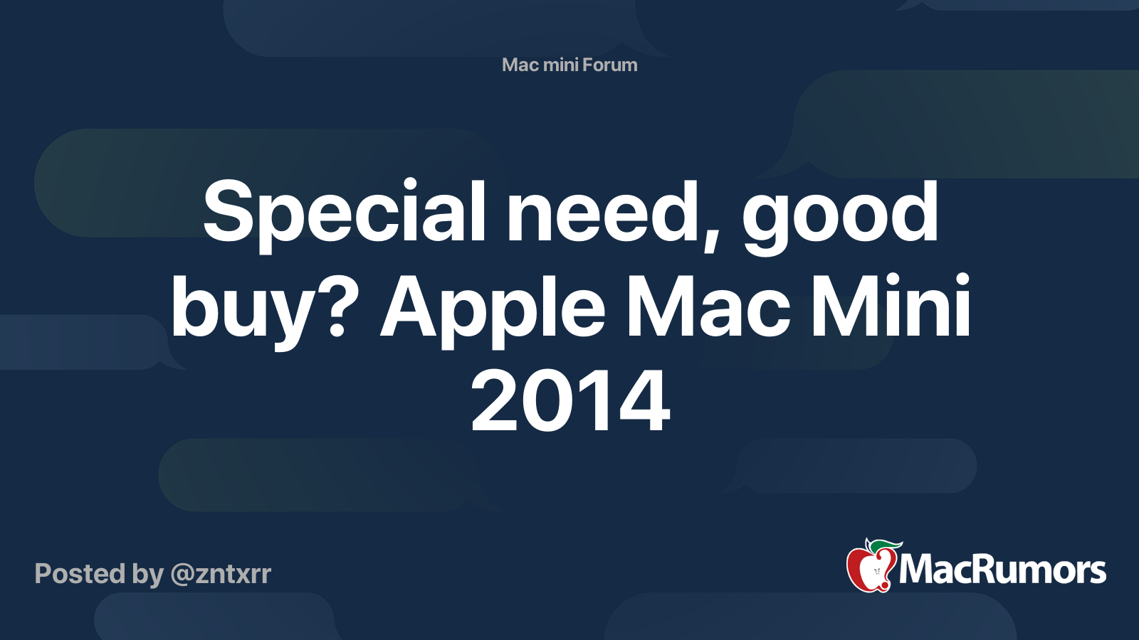 Special need, good buy? Apple Mac Mini 2014 | MacRumors Forums