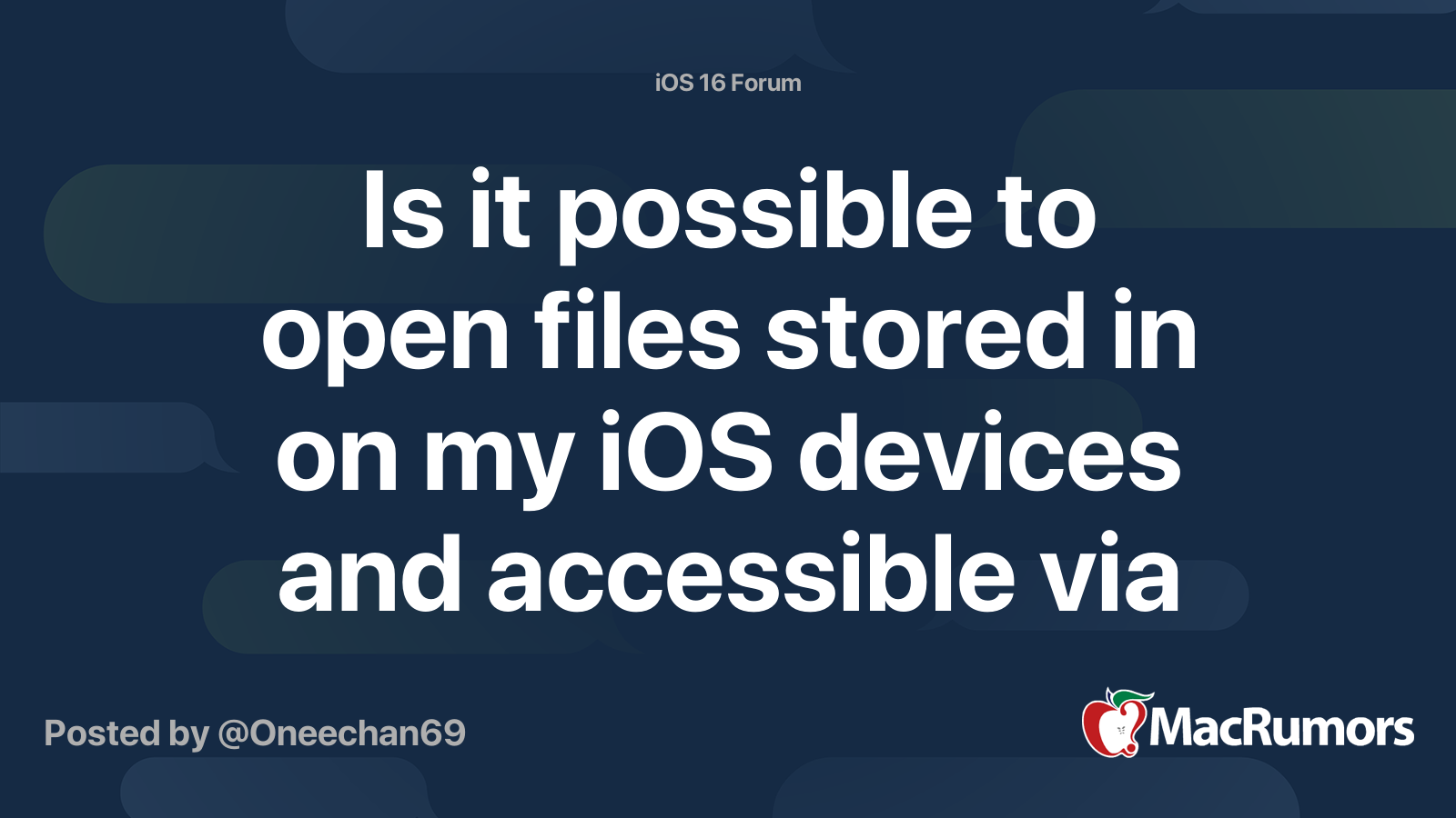 Is it possible to open files stored in on my iOS devices and accessible via the Files app, with ...