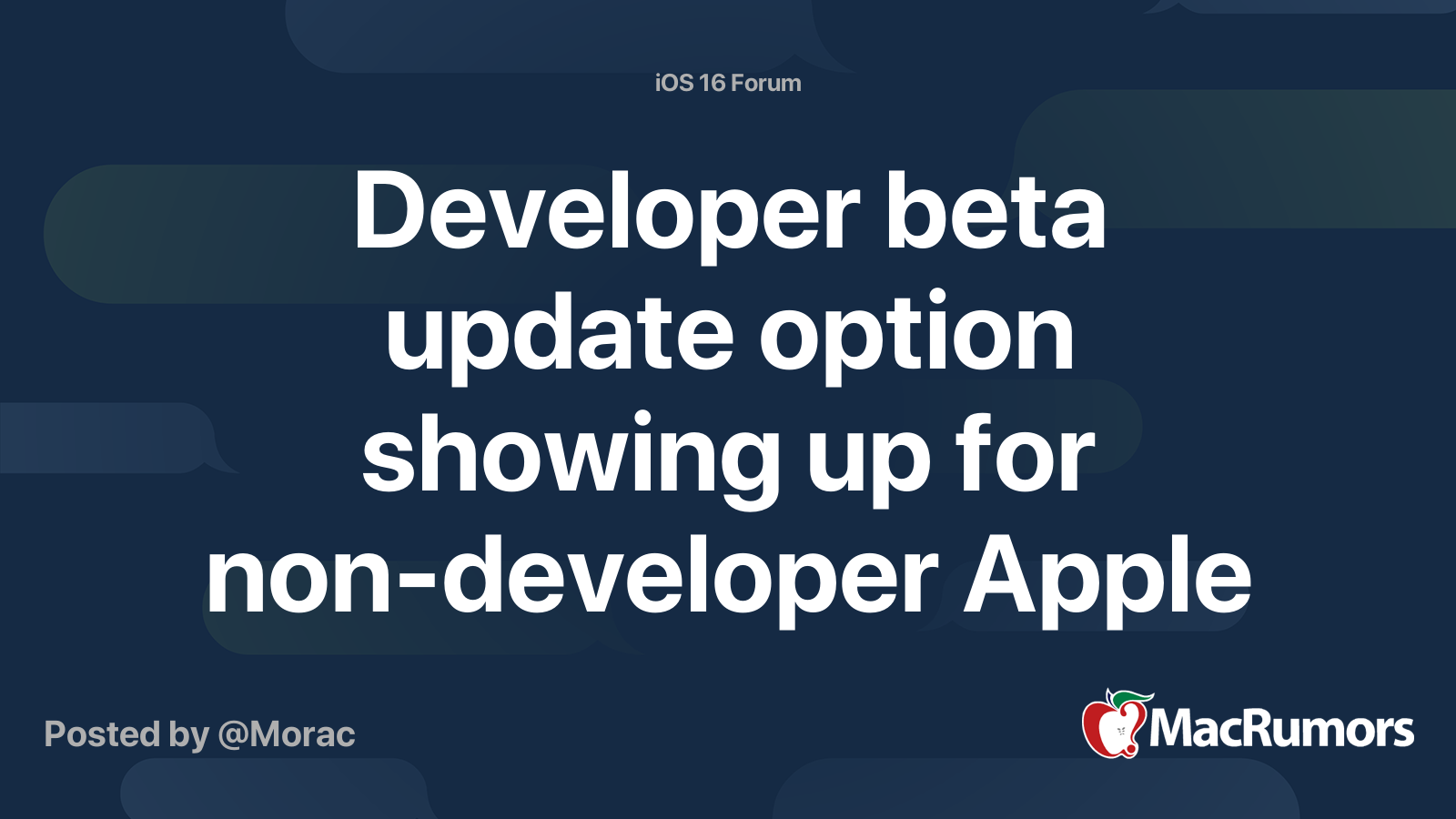 Developer beta update option showing up for non-developer Apple ID | MacRumors Forums