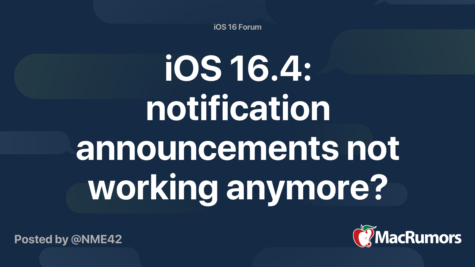 iOS 16.4: notification announcements not working anymore? | MacRumors Forums