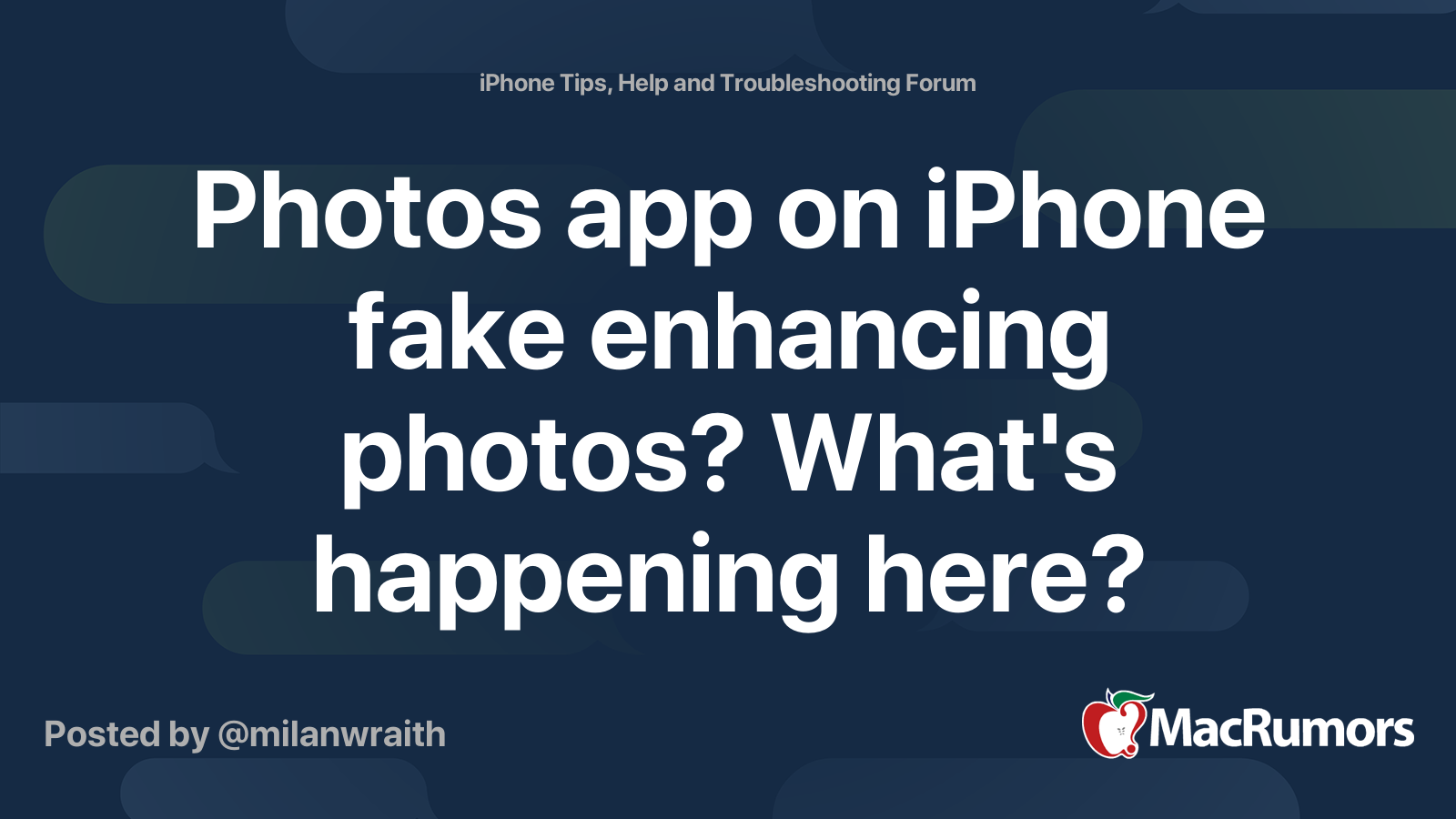 Photos app on iPhone fake enhancing photos? What's happening here ...
