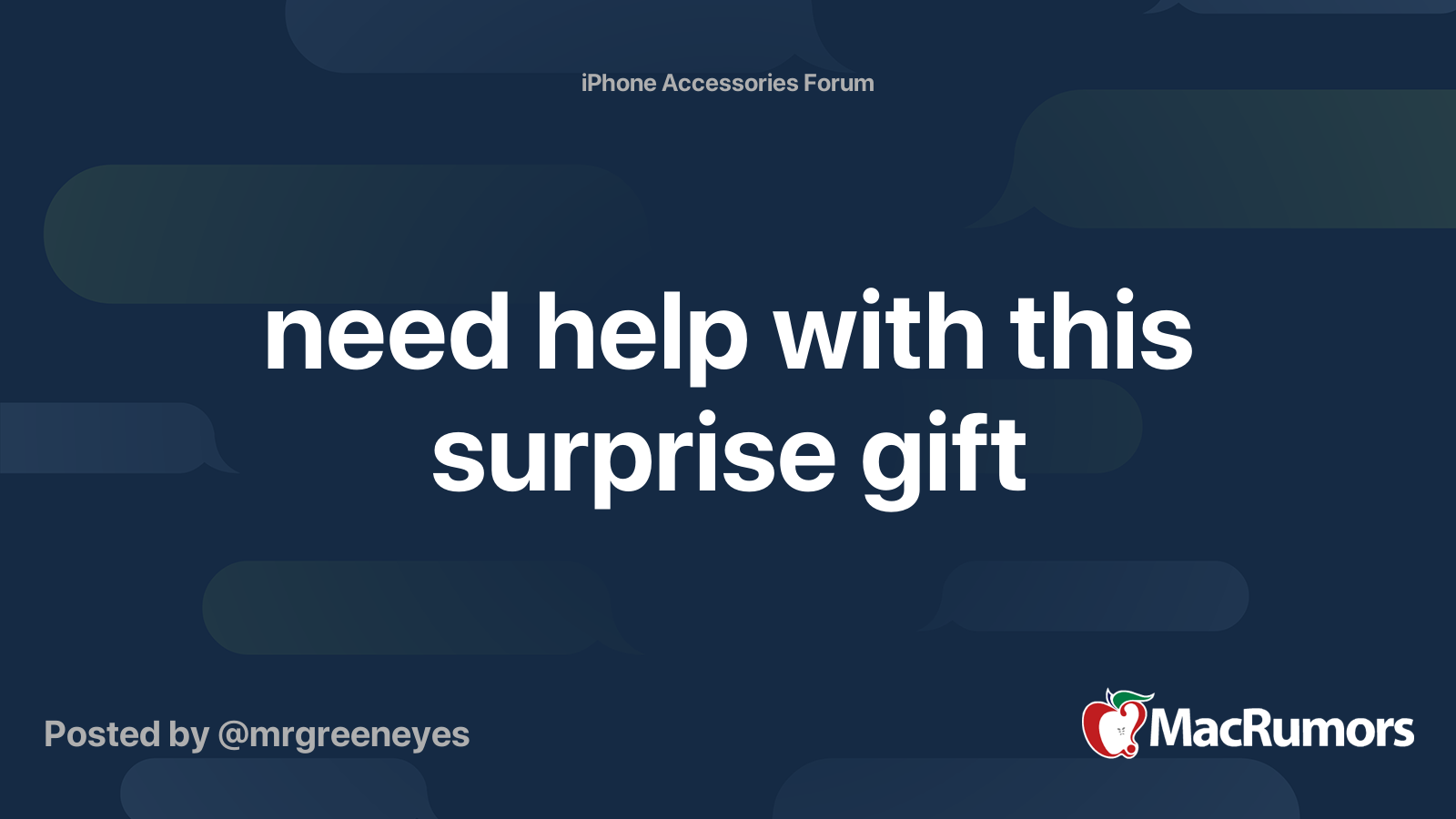 need help with this surprise gift | MacRumors Forums