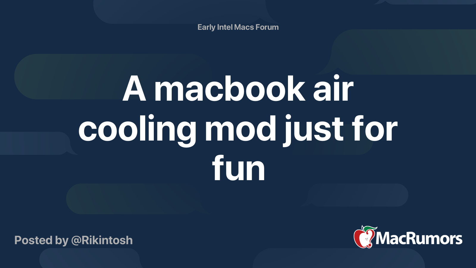 A macbook air cooling mod just for fun | MacRumors Forums