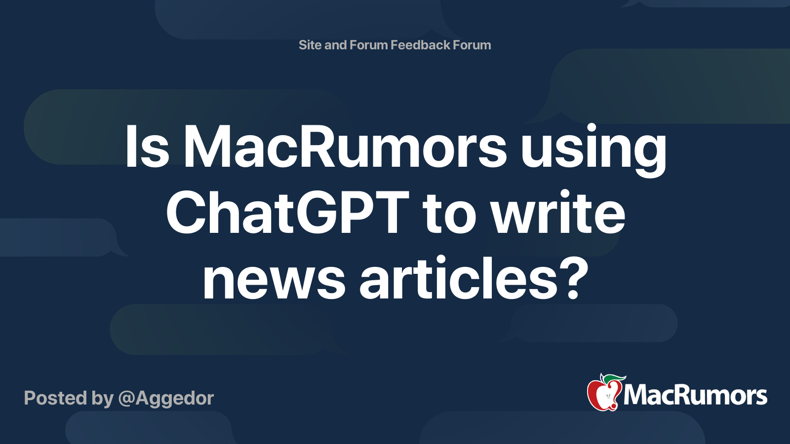 Is MacRumors using ChatGPT to write news articles? | MacRumors Forums