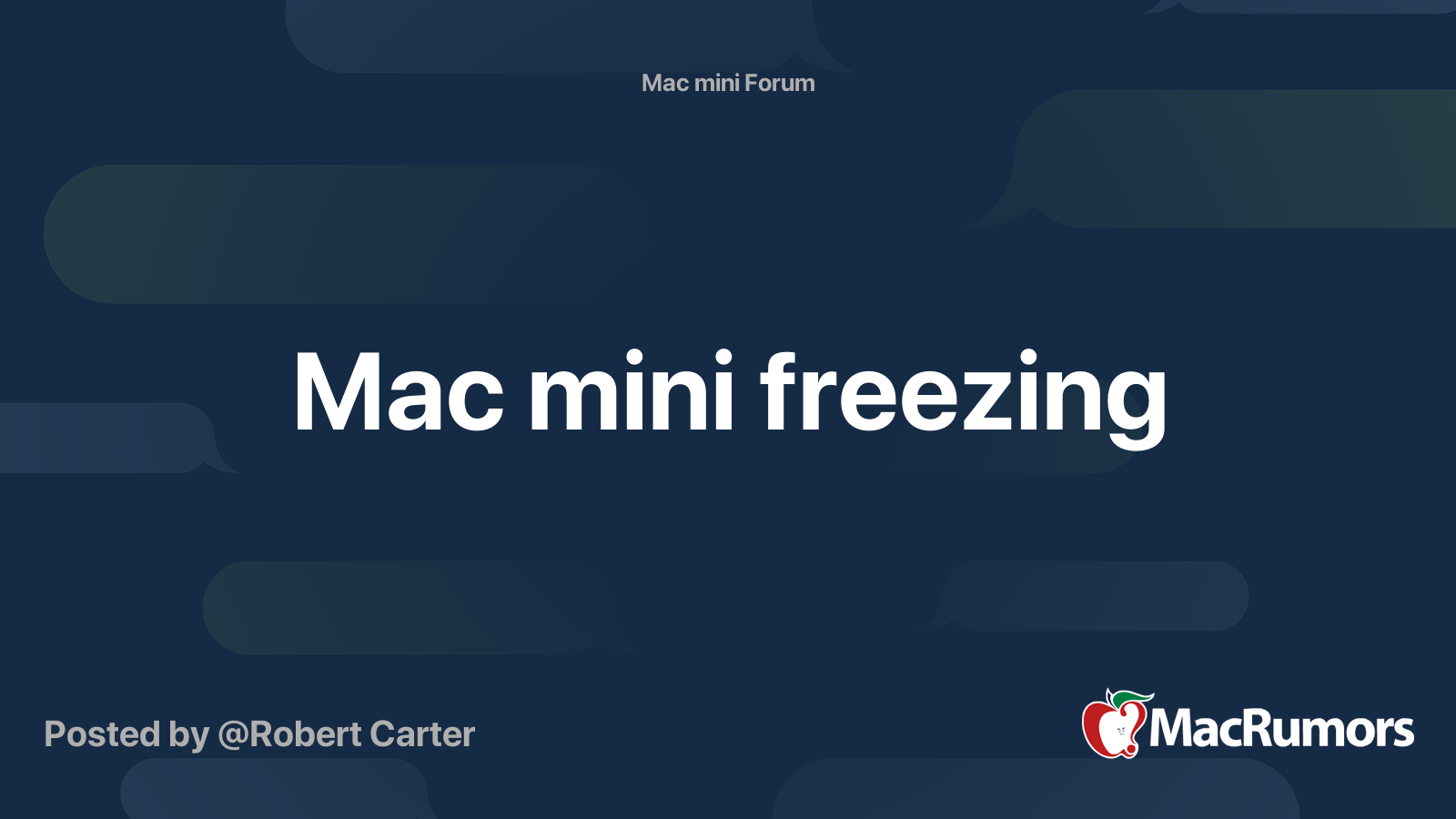 Mac mini freezing | MacRumors Forums