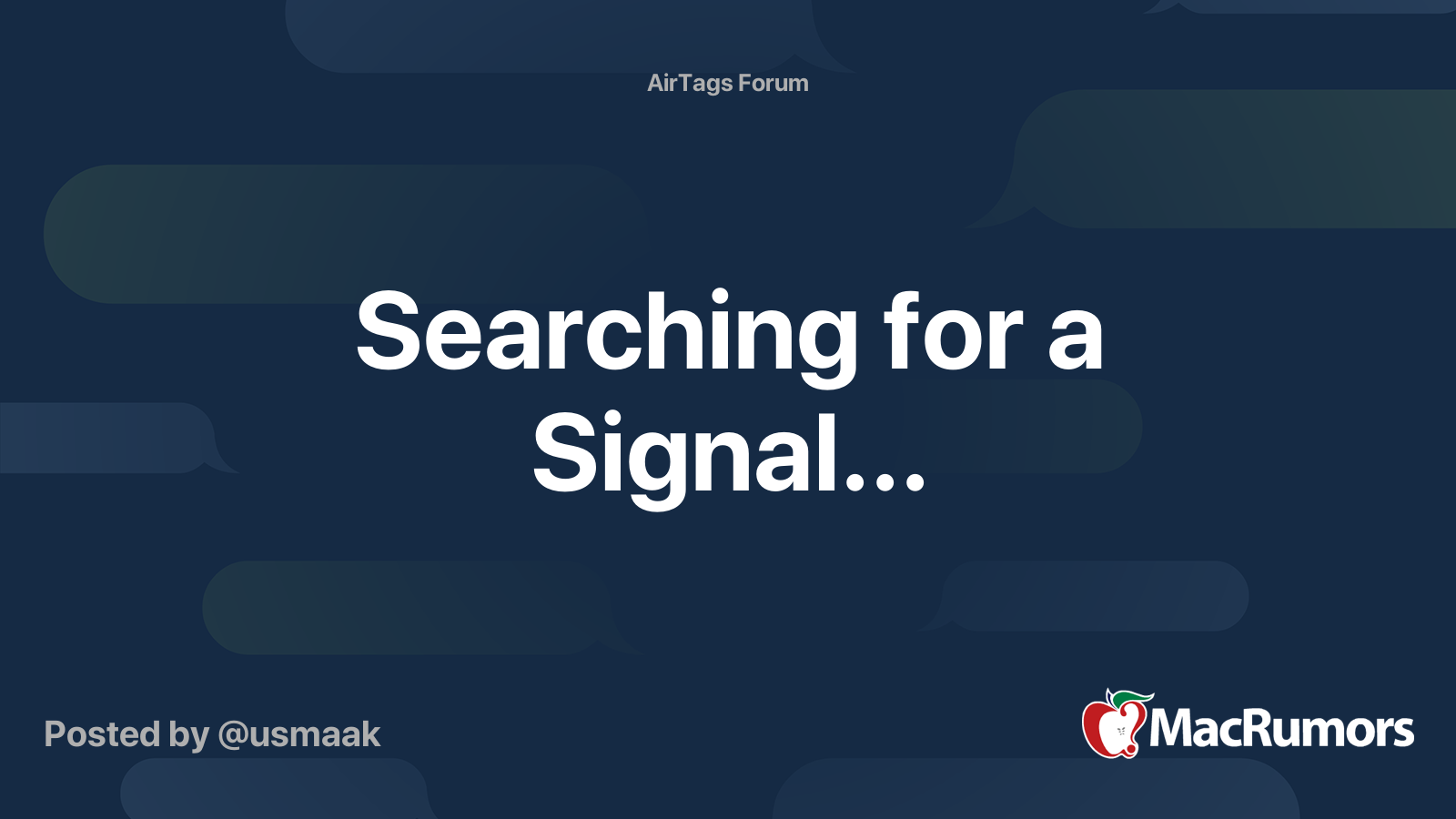 Searching for a Signal... | MacRumors Forums