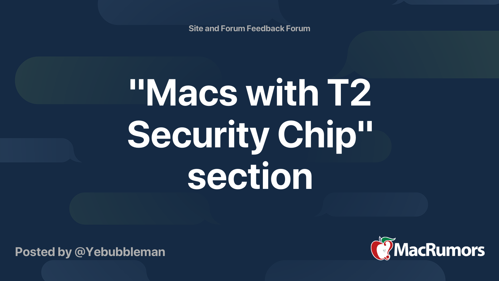 "Macs with T2 Security Chip" section | MacRumors Forums
